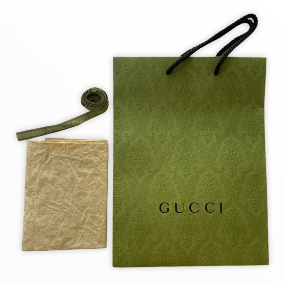 Gucci | Other | Gucci Green Bag With Ribbon And Tissue | Poshmark